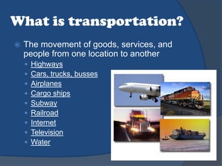Introduction to Transportation | PPTX