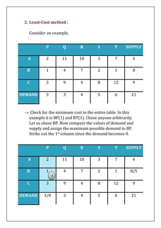 Transportation problem | DOCX