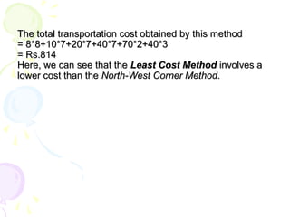 Transportation problem | PPT