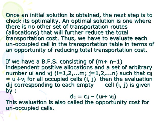 Transportation problem | PPT