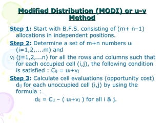 Transportation problem | PPT