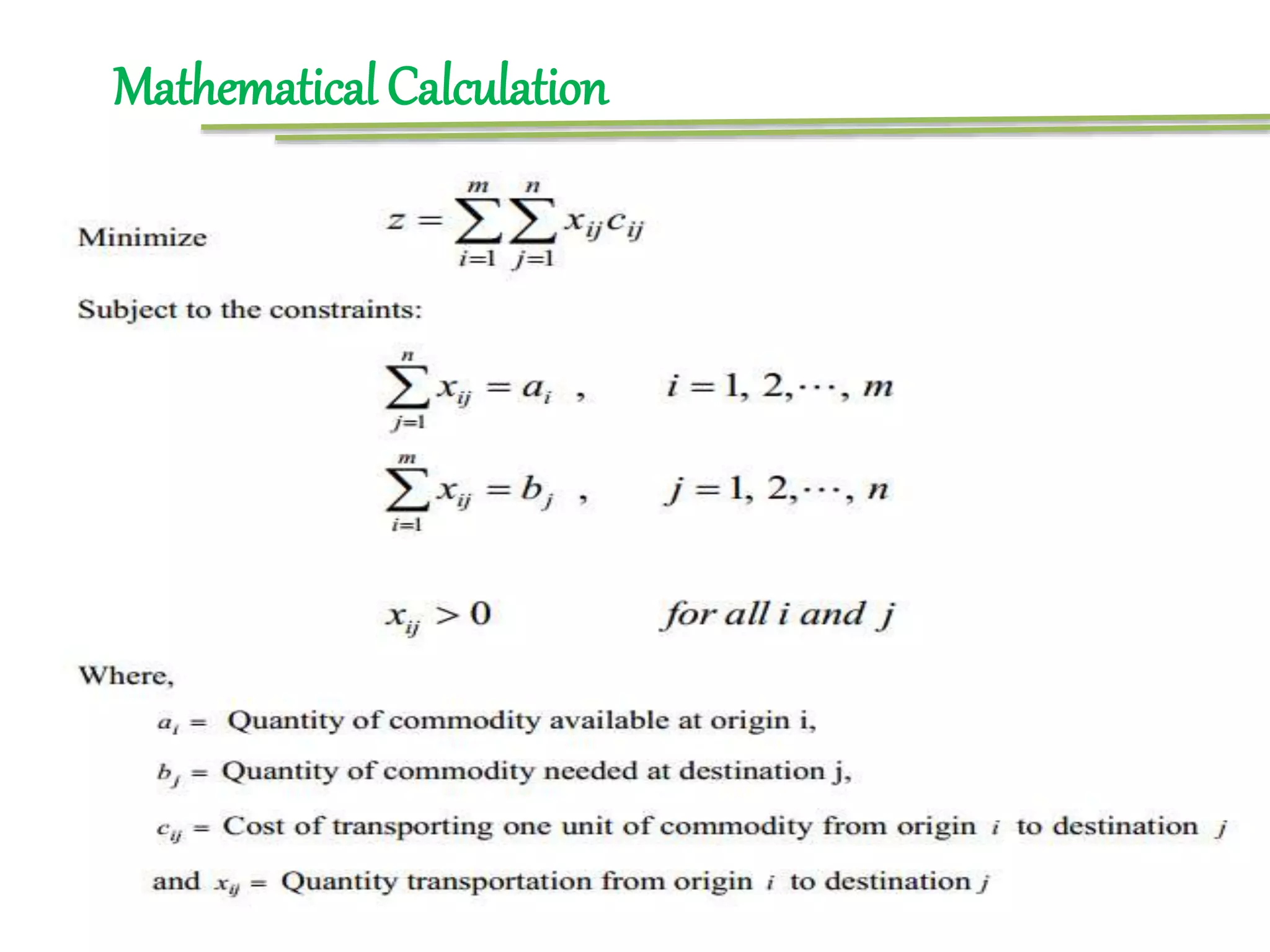 Transportation Problem In Linear Programming Pptx