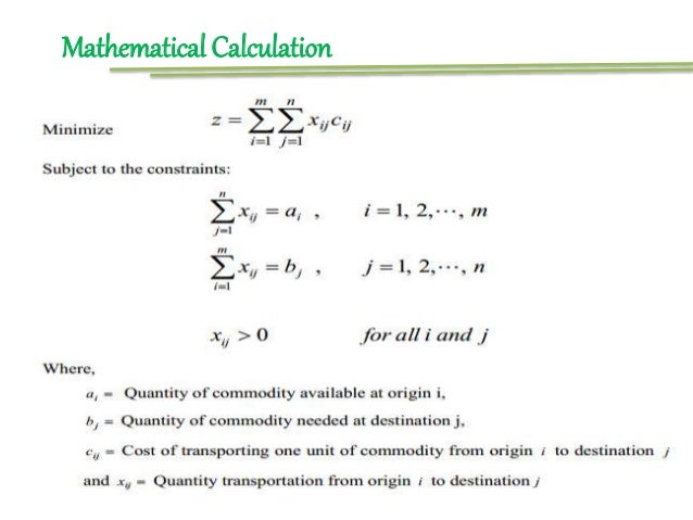 Transportation Problem In Linear Programming