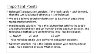 Transportation Problem in Decision Science.pptx
