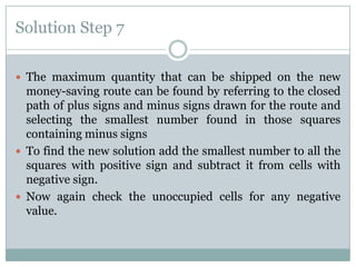 Transportation Problem- Stepping Stone Method | PPTX