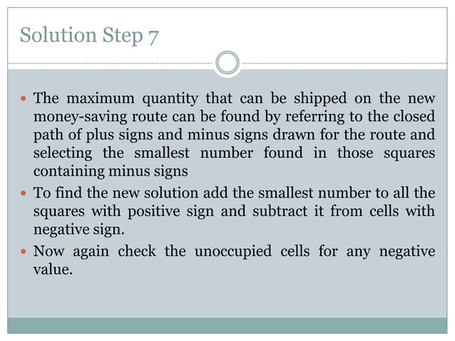 Transportation Problem- Stepping Stone Method | PPTX