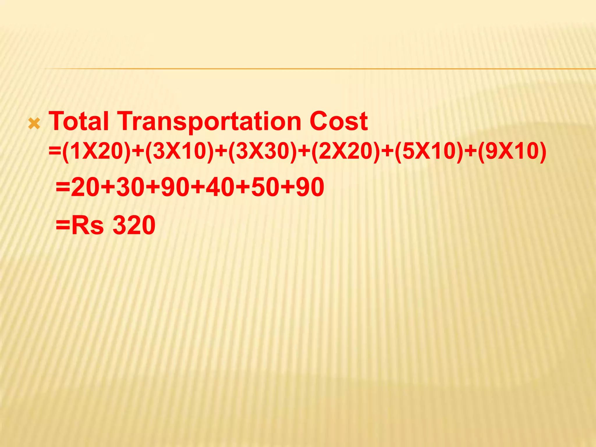 Transportation problem ppt | PPTX