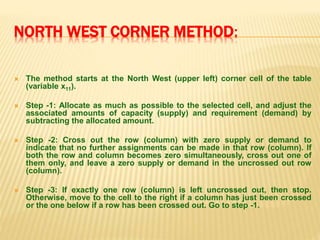 Transportation problem ppt | PPTX