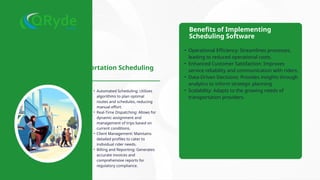 Transportation Scheduling Software QRYDE | PPTX