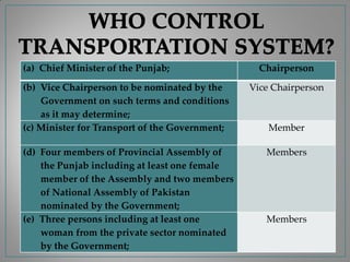 Transportation system in pakistan | PDF