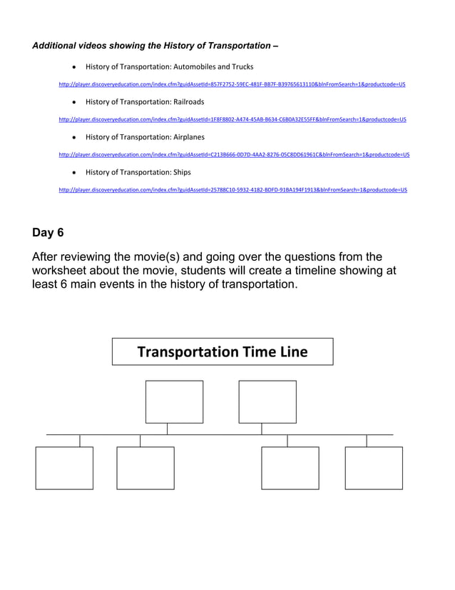 Transportation Unit lesson plans | DOCX | Education