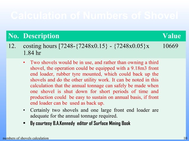 Transport & digging capacity calculation | PPT | Geology | Science
