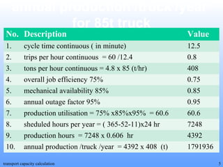 Transport & digging capacity calculation | PPT