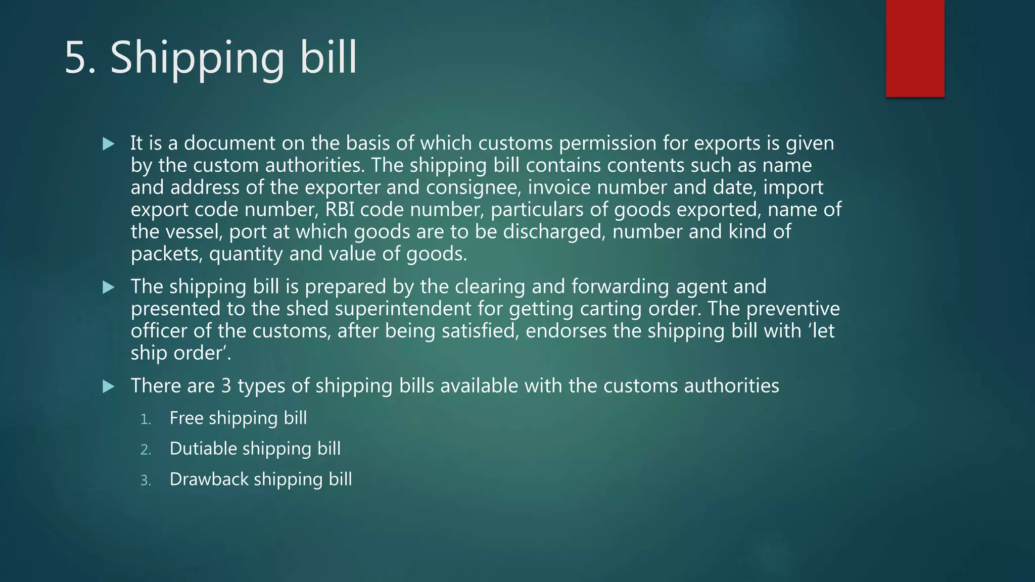 Transport documents for export and import business (International) | PPTX