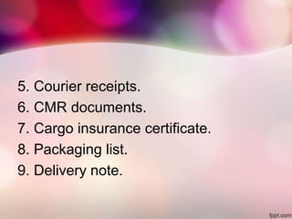 Transport douments | PPTX