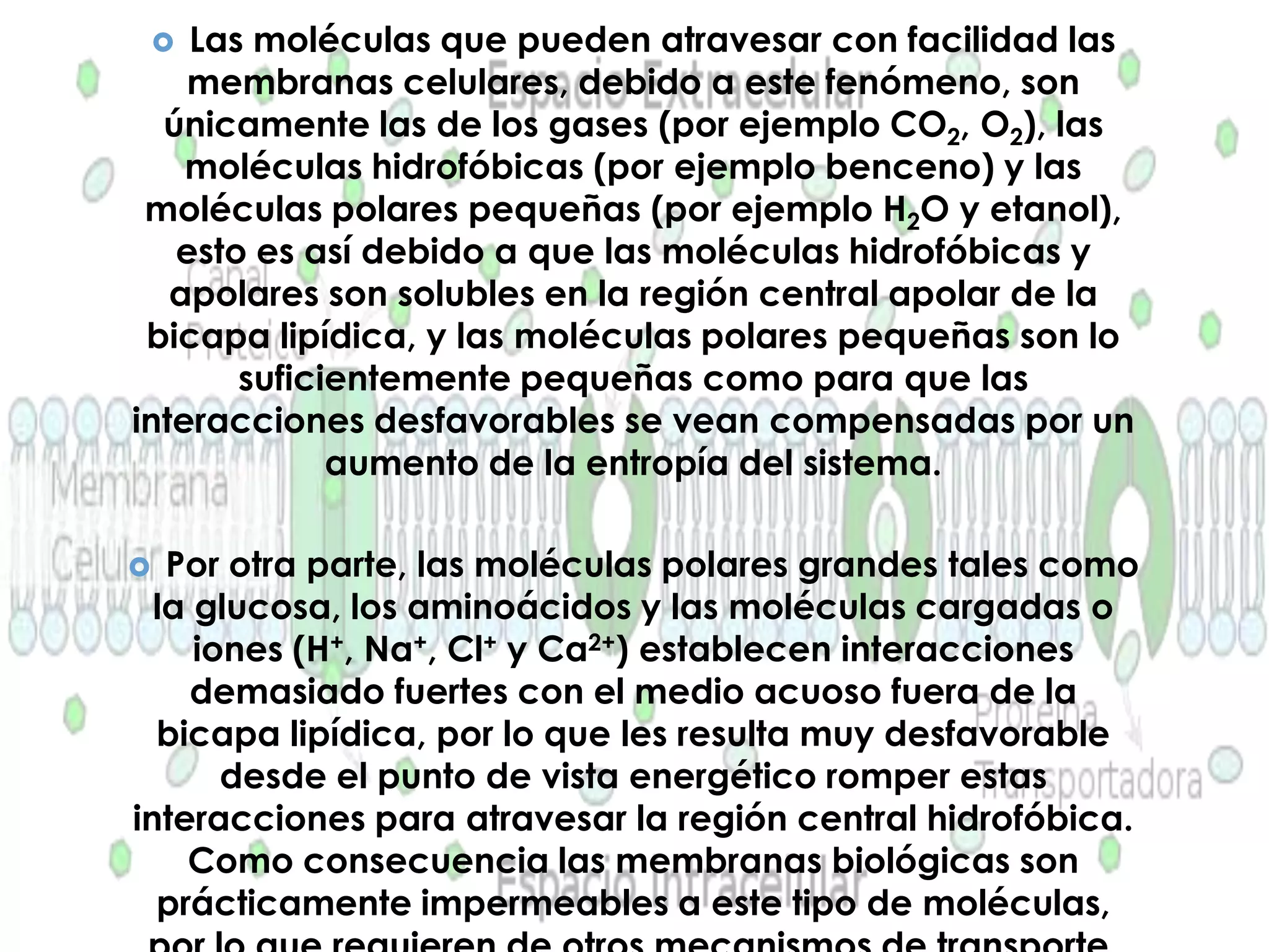 Transporte pasivo a través de la membrana celular | PPTX