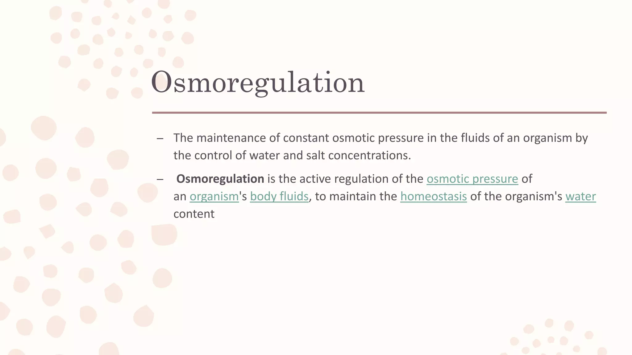 Transport epithelia in osmoregulation | PPTX