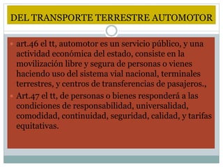 Transporte terrestre | PPTX