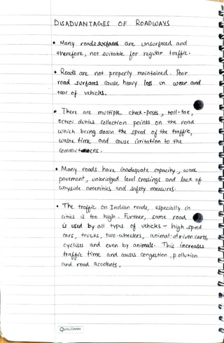 Transport: Notes - Geography | PDF