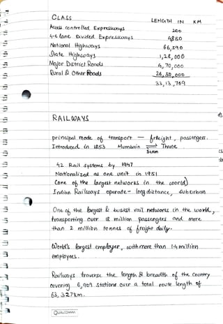 Transport: Notes - Geography | PDF