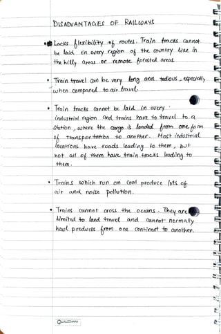 Transport: Notes - Geography | PDF