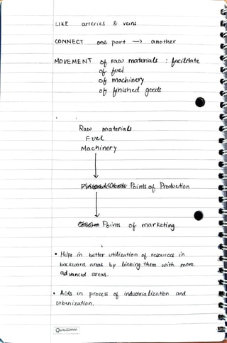 Transport: Notes - Geography | PDF