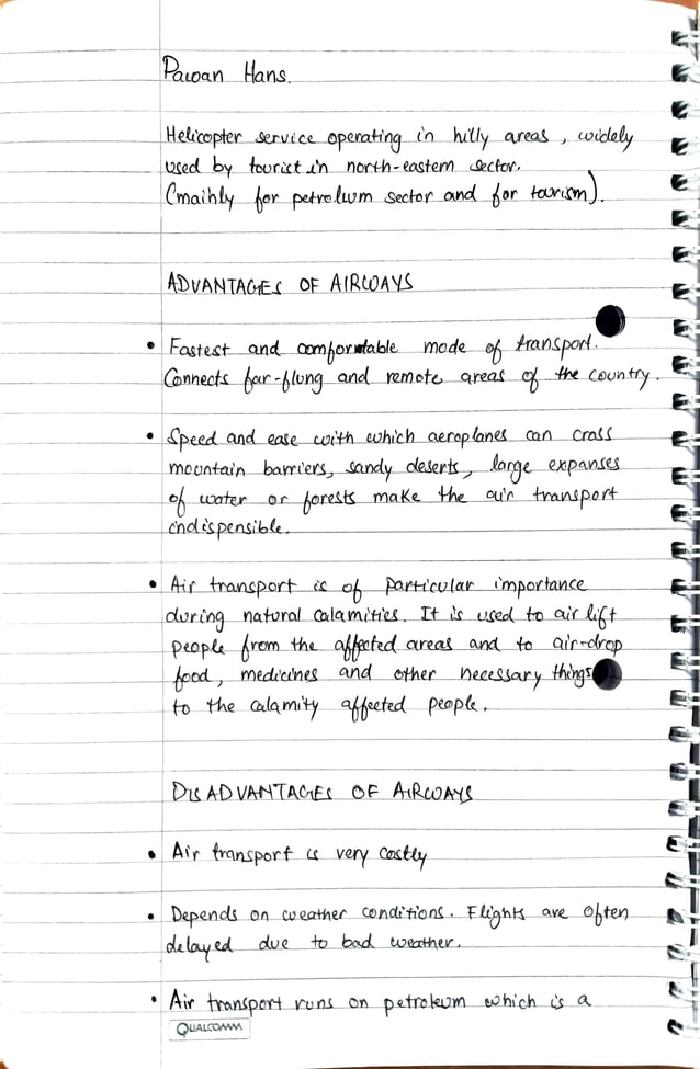 Transport: Notes - Geography | PDF