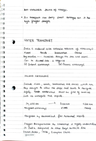 Transport: Notes - Geography | PDF