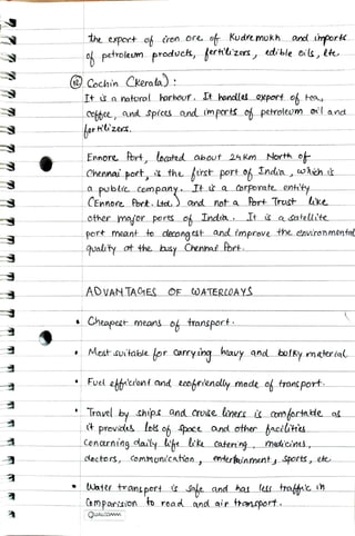 Transport: Notes - Geography | PDF