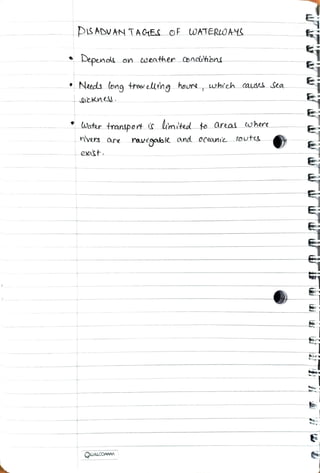 Transport: Notes - Geography | PDF