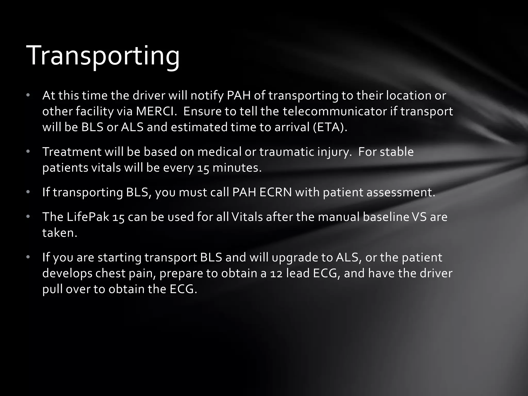 Transporting the stable patient | PPTX