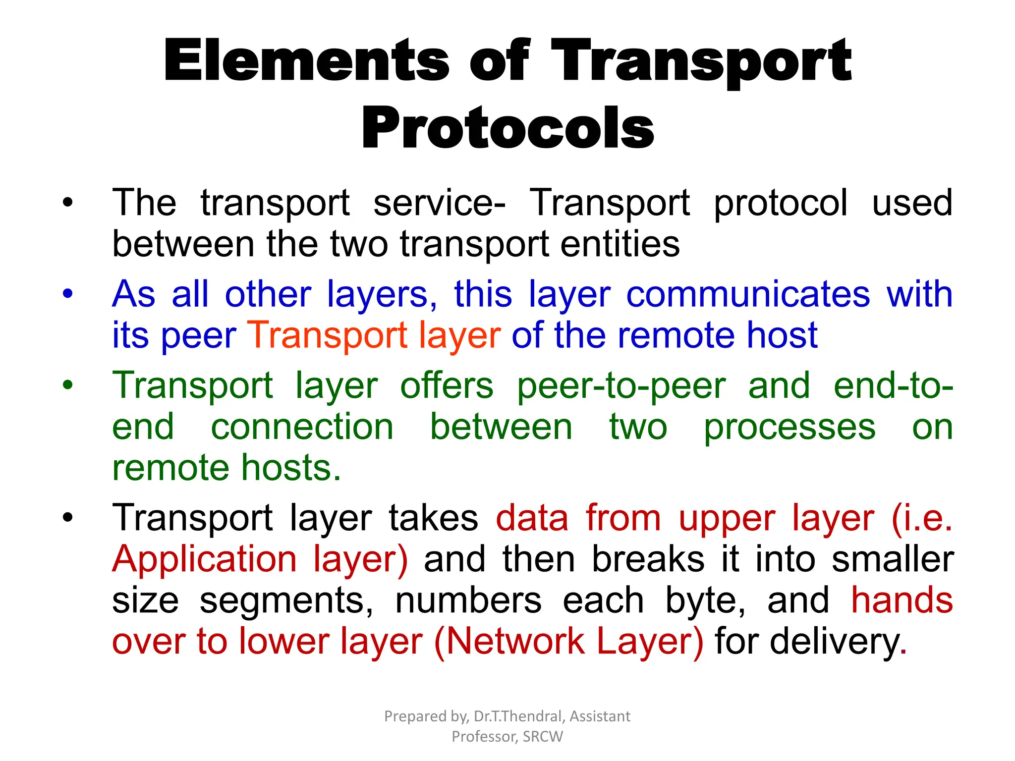 Transport Layer.pptx | Computer Networking | Computing