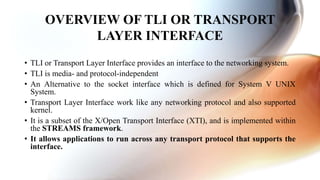 Transport layer interface | PPTX
