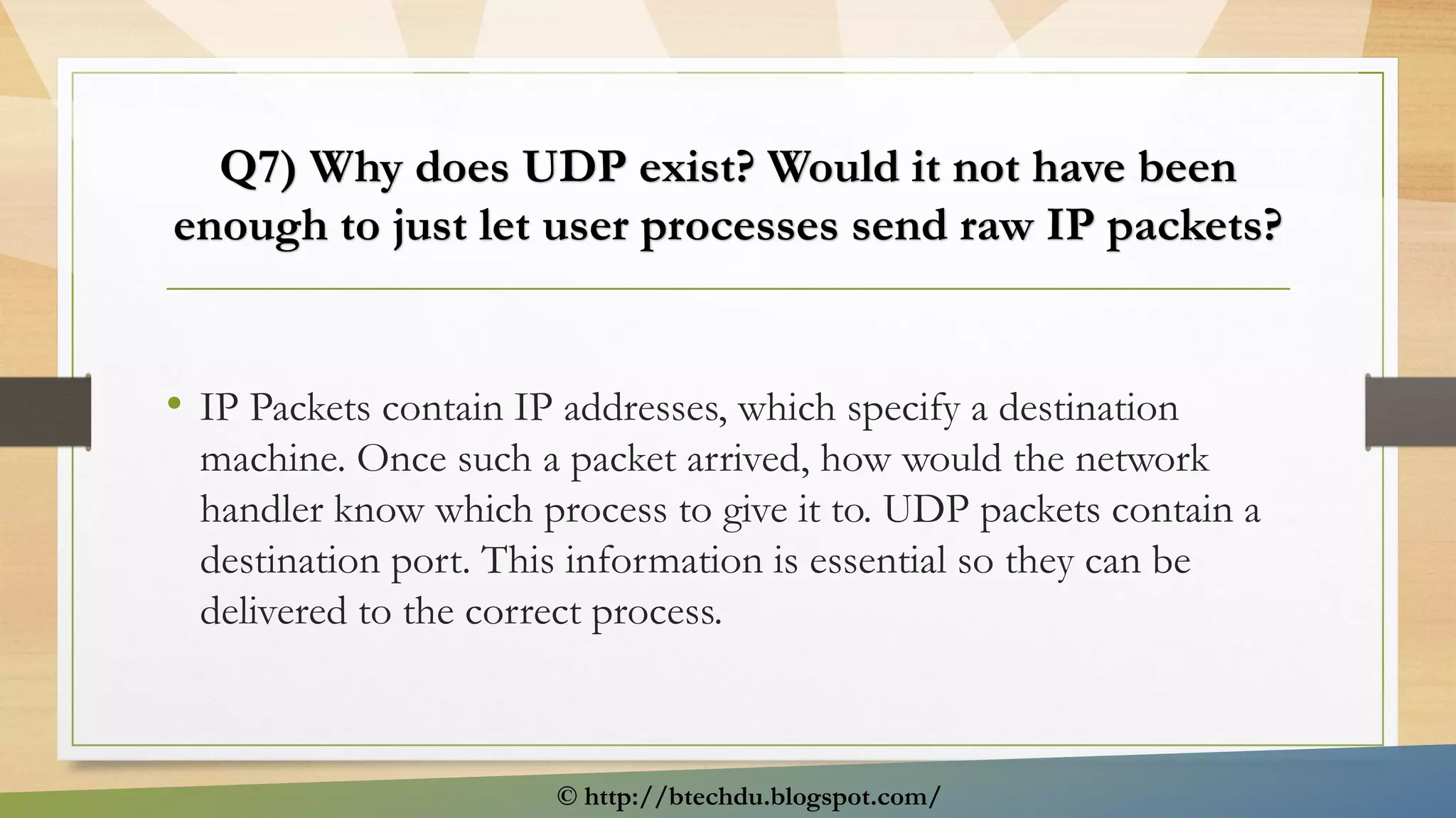 Transport Layer Numericals | PDF