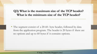 Transport Layer Numericals | PDF