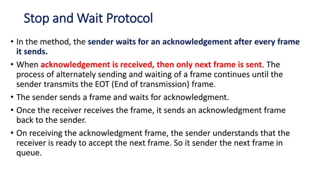 Transport layer protocols : Simple Protocol , Stop and Wait Protocol ...