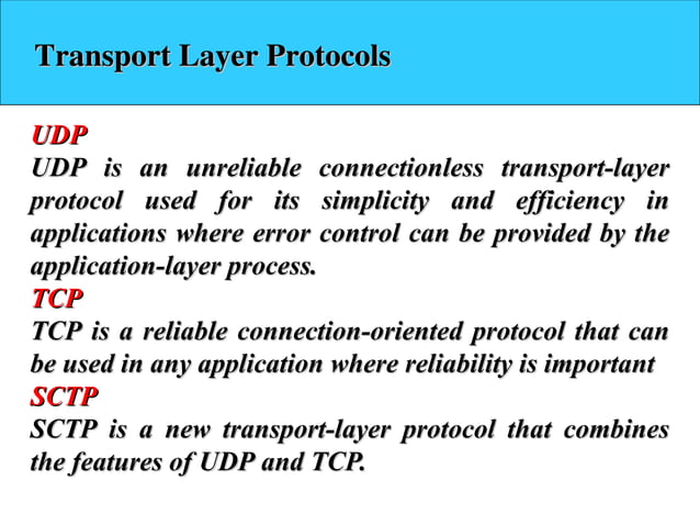 Computer Network - Transport Layer Services | PPT