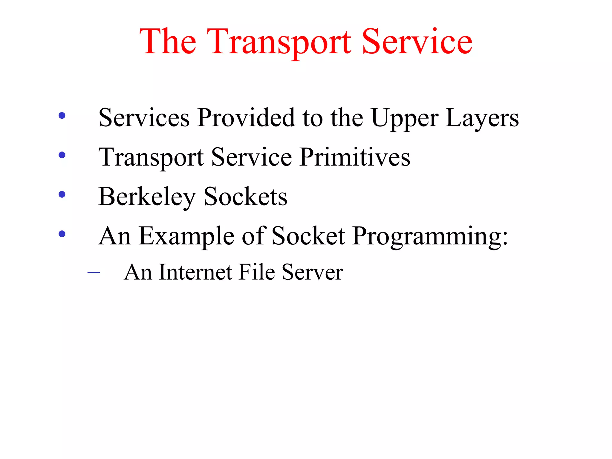 Transportlayer tanenbaum | PPT