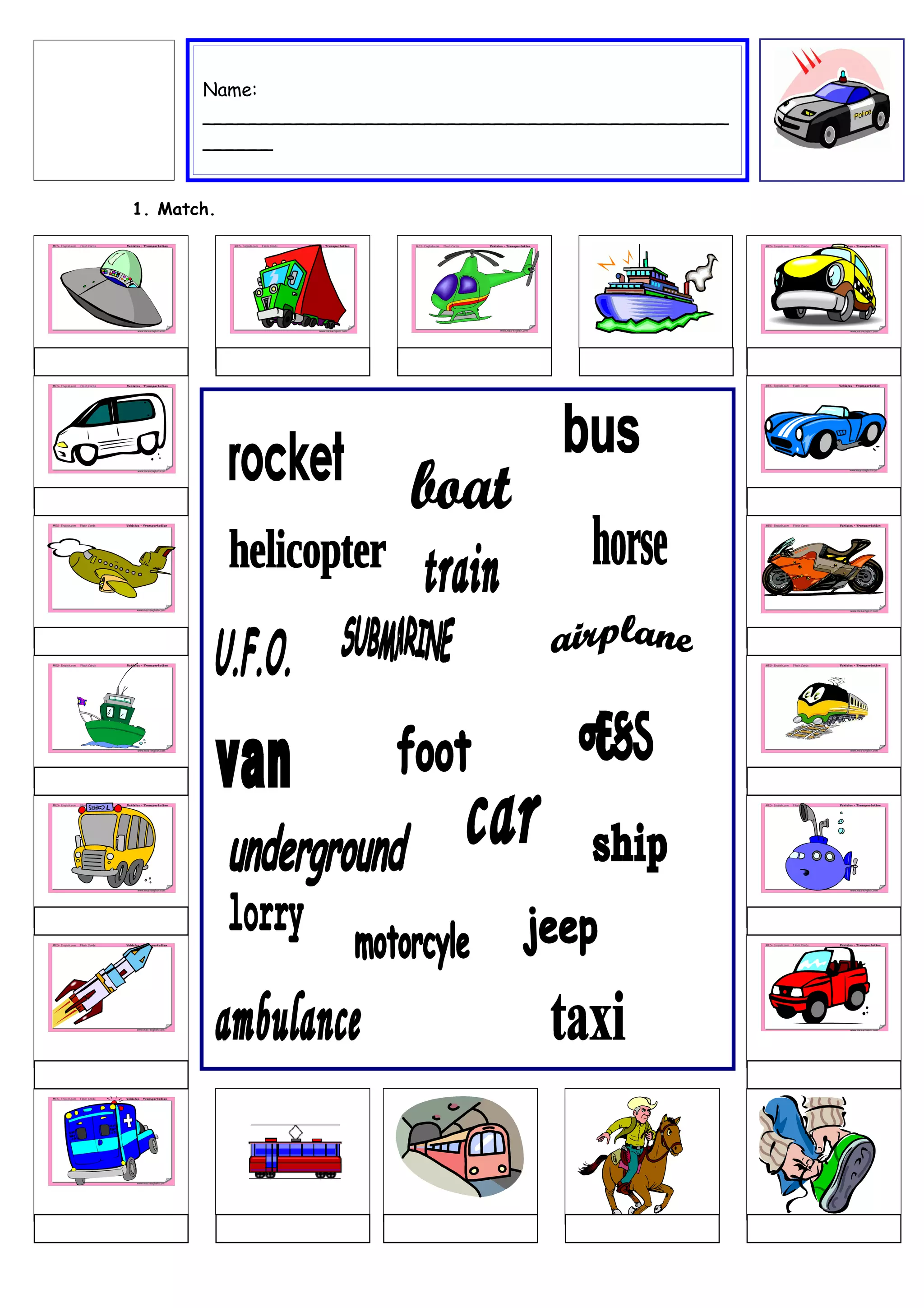 Means of transport: english language | PDF