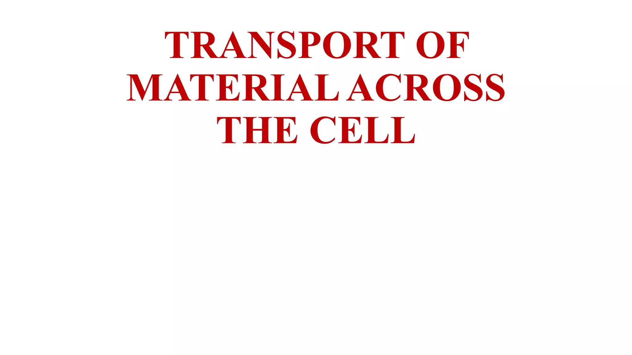 Transport of material across the cell membrane | PPTX