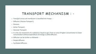Transport mechanisms and their models. | PPT