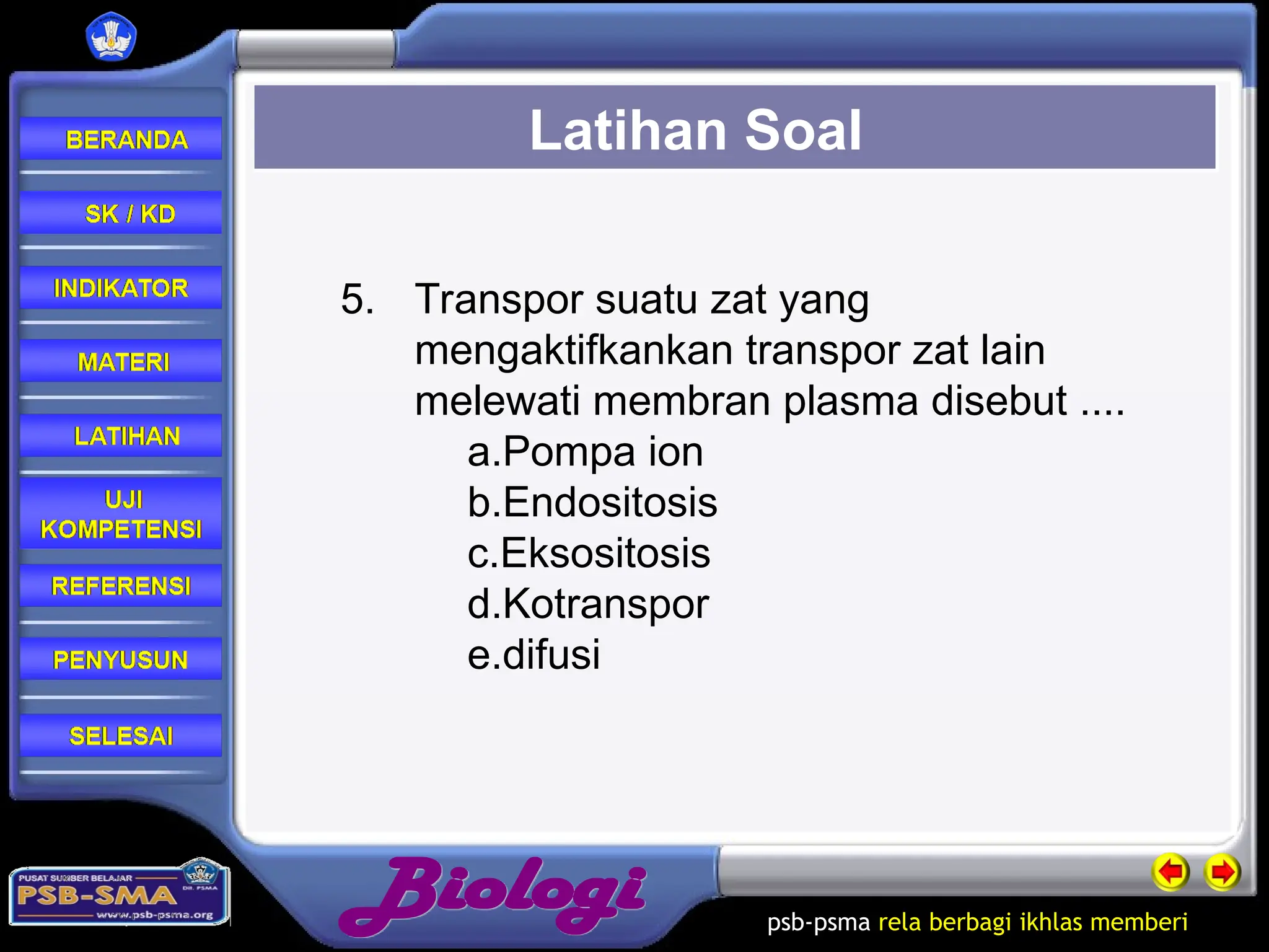 Transport Membran sel, biologi kelas XI MIPA | PPT