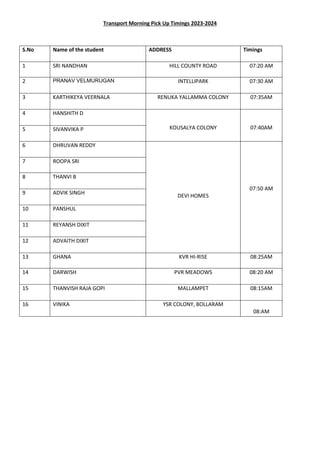 Transport Morning Pickup Timings.docx