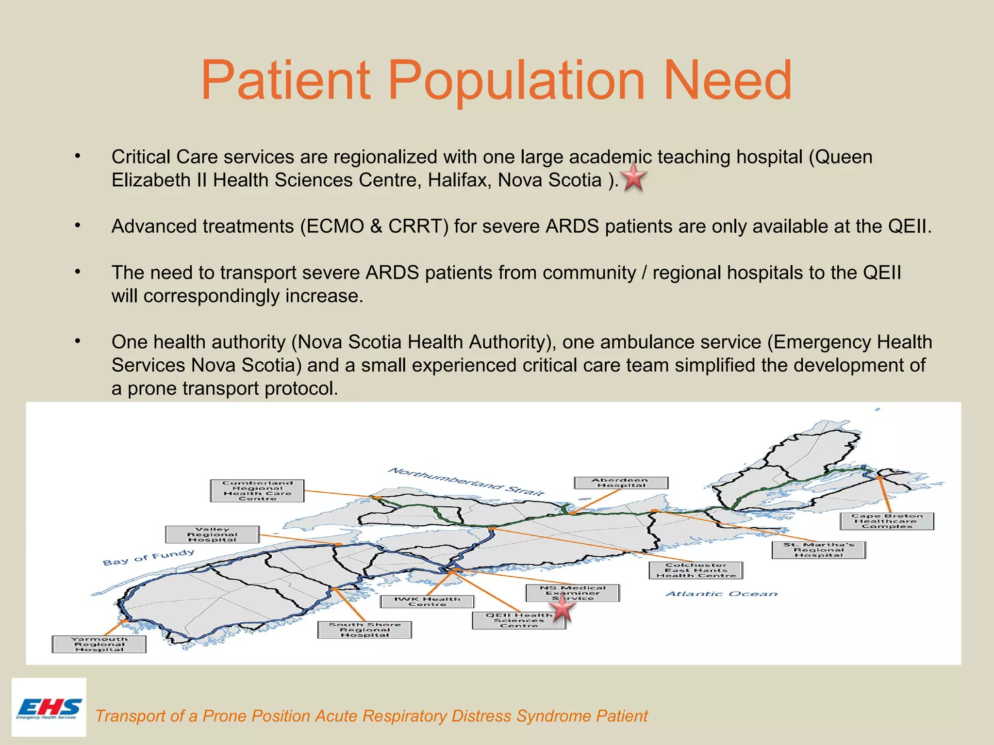 Transport of a prone position acute respiratory distress syndrome ...