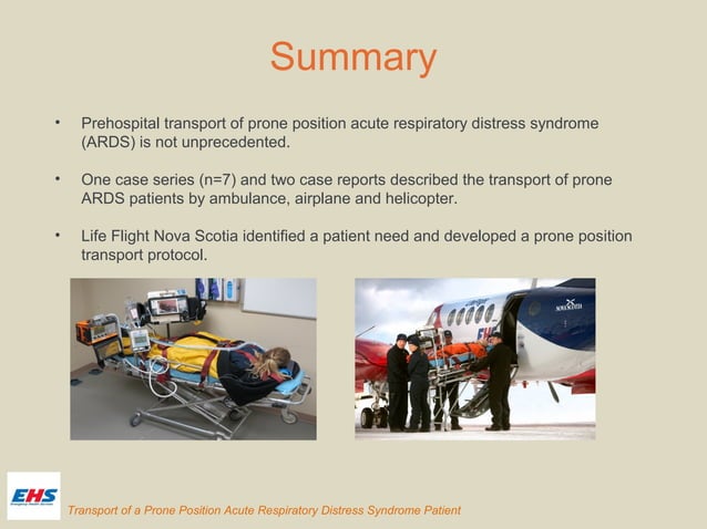 Transport of a prone position acute respiratory distress syndrome ...