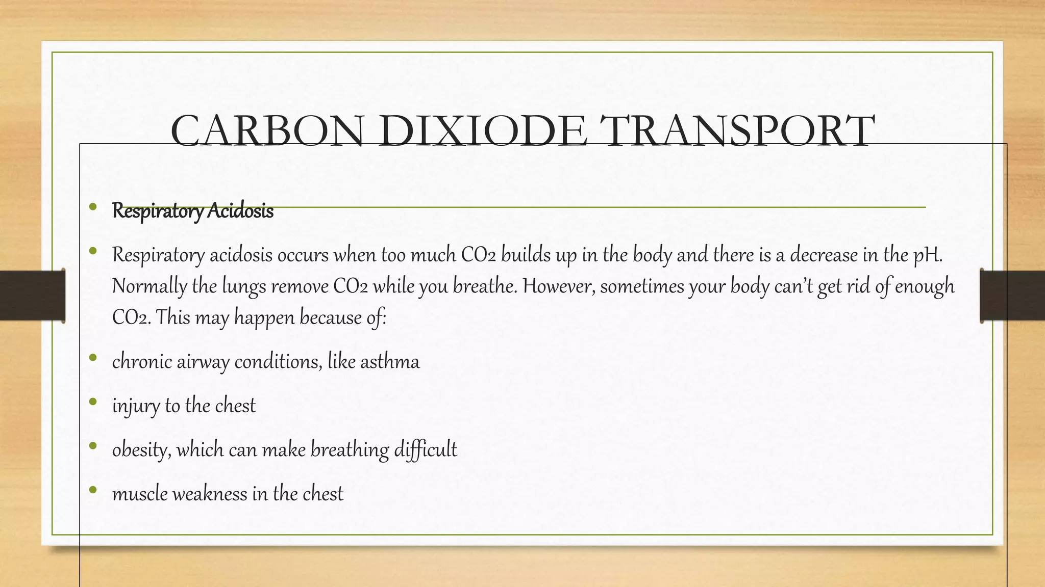Transport of carbon dioxide | PPTX