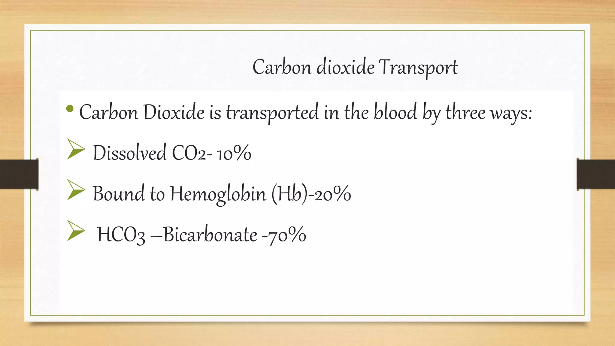 Transport of carbon dioxide | PPTX