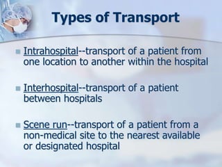 Transport of critically ill patient | PPT