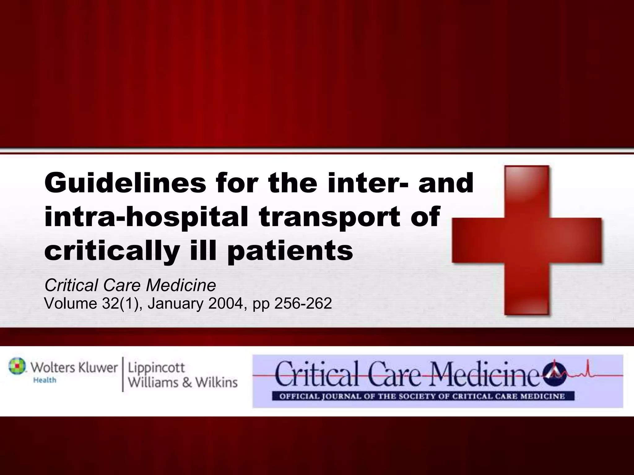 Transport of Critically Ill Patients | PPTX