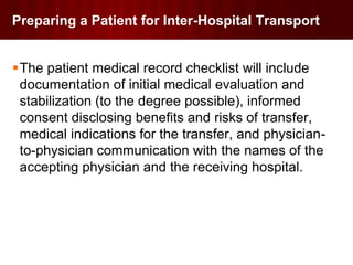 Transport of Critically Ill Patients | PPTX